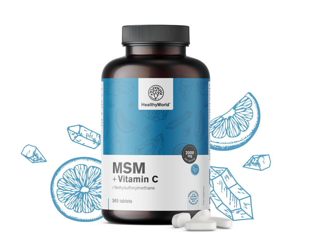 3x МSМ 2000 мг - с витамин С, общо 1095 таблетки - HealthyWorld.bg