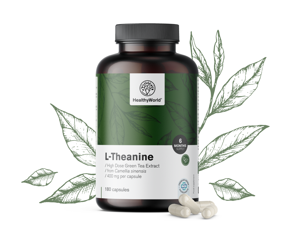 3x L-Теанин 400 мг, общо 540 капсули - HealthyWorld.bg